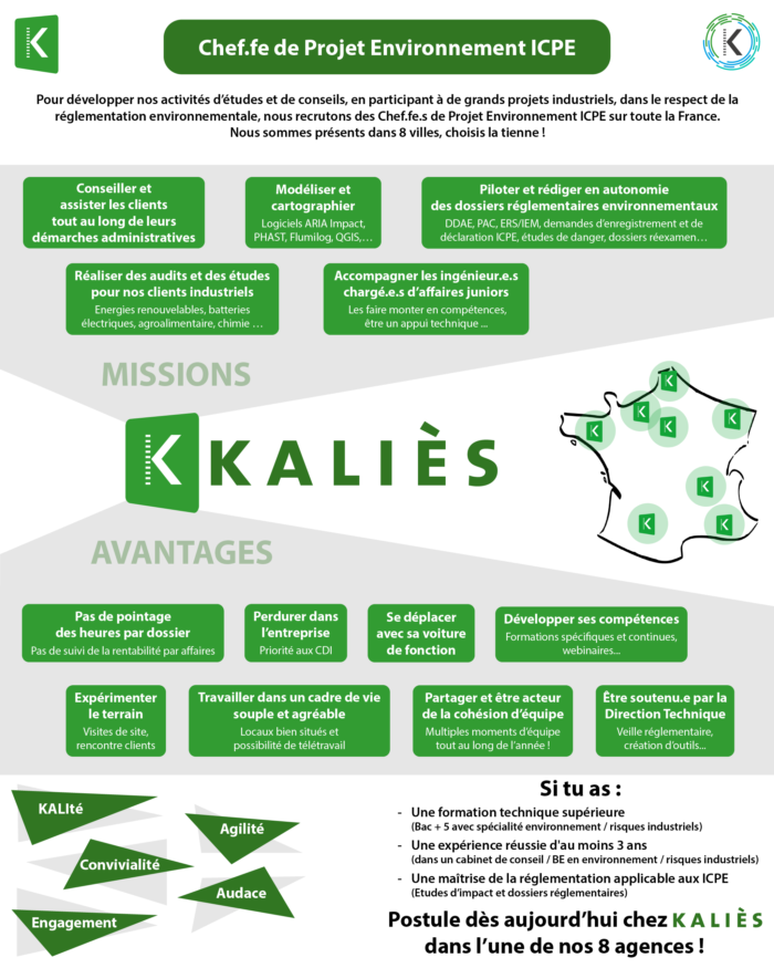 CHEF.FE DE PROJET ENVIRONNEMENT / ICPE : Kalies